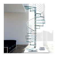 China Factory decorative stair railings modern spiral glass staircase for sale