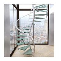 China China supplier stainless steel round stairs laminated glass spiral stair treads for sale