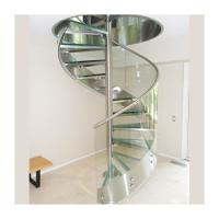 China China supplier stainless steel round stairs laminated glass spiral stair treads for sale