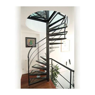 China Residential outdoor stair models spiral staircase glass clamp plants for sale