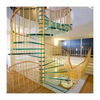 China Residential outdoor stair models spiral staircase glass clamp plants for sale