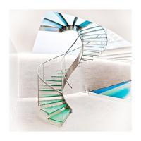 China Residential outdoor stair models spiral staircase glass clamp plants for sale