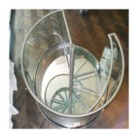 China China supplier villa steel staircase tempered glass spiral stairs for sale