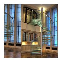 China Factory direct stainless steel stair indoor spiral glass staircase for sale
