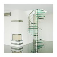 China Factory direct stainless steel stair indoor spiral glass staircase for sale