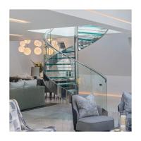 China China factory interior stair railings spiral staircase frosted glass for sale