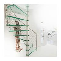 China China factory interior stair railings spiral staircase frosted glass for sale