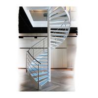 China Condominium round stairs glass spiral stair foshan for sale