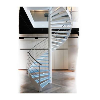 China Condominium round stairs glass spiral stair foshan for sale