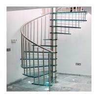 China Condominium round stairs glass spiral stair foshan for sale