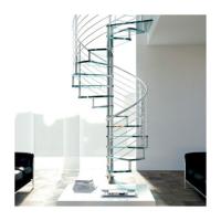 China China factory single stringer stair indoor glass spiral staircase for sale