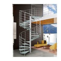 China Factory stainless steel cable balustrade stairs spiral stair with glass railing for sale