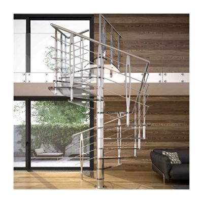 China Foshan factory saving space stair glass treads spiral staircase for sale