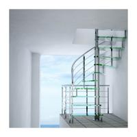 China Foshan factory saving space stair glass treads spiral staircase for sale