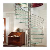 China Foshan factory saving space stair glass treads spiral staircase for sale
