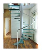 China Foshan factory saving space stair glass treads spiral staircase for sale