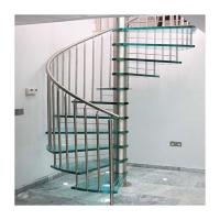 China House project stair ceiling light Ultra glass spiral staircase for sale
