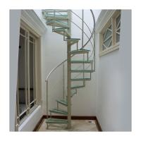 China Factory direct exterior design stair glass spiral staircase for sale