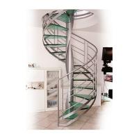 China Villa modern stairs spiral curve stair glass balustrade for sale