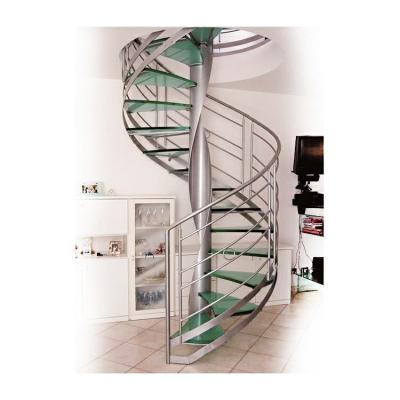 China Villa modern stairs spiral curve stair glass balustrade for sale
