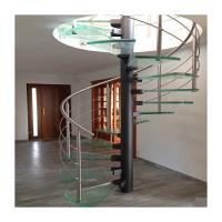 China Factory direct sales stair design height quality glass spiral staircase for sale