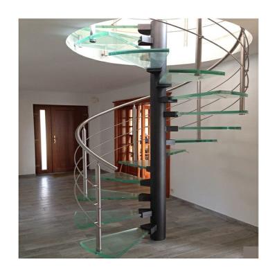 China Factory direct sales stair design height quality glass spiral staircase for sale