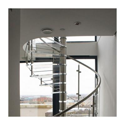 China Villa apartment stairs low price glass spiral stair for sale