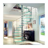 China Villa apartment stairs low price glass spiral stair for sale