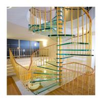China Villa apartment stairs low price glass spiral stair for sale