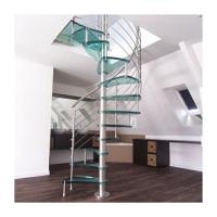 China Villa apartment stairs low price glass spiral stair for sale