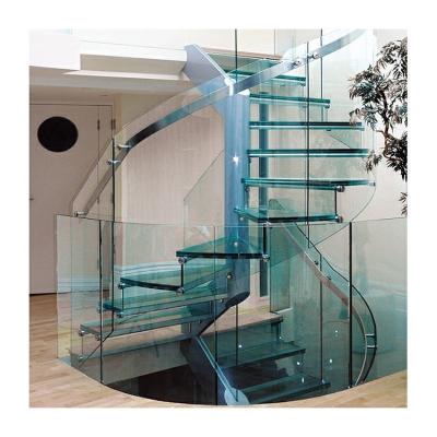 China Original factory l shape stairs tempered glass railing spiral stiars for sale