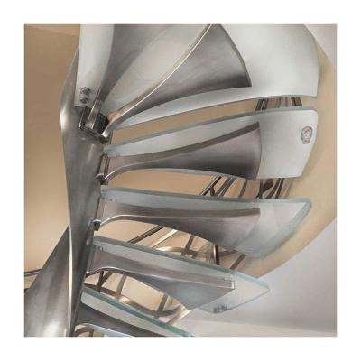 China Factory seller stainless steel roundl stairs small glass spiral stair for sale