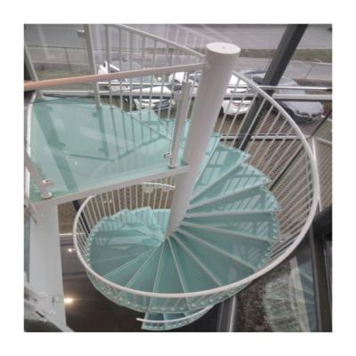 China China manufacturer residential steel stairs tempered glass spiral stair for sale