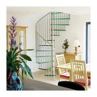 China House project interior steel stair railings glass railing spiral staircase for sale