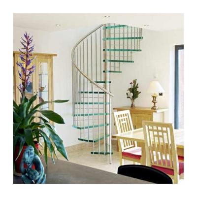 China House project interior steel stair railings glass railing spiral staircase for sale