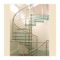 China House project interior steel stair railings glass railing spiral staircase for sale