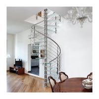 China House project interior steel stair railings glass railing spiral staircase for sale