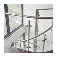 China Villa stairs grill design stainless steel glass spiral stair for sale