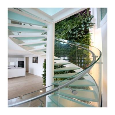China Factory wholesale indoor round stairs spiral glass stair for sale