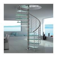 China Factory wholesale indoor round stairs spiral glass stair for sale