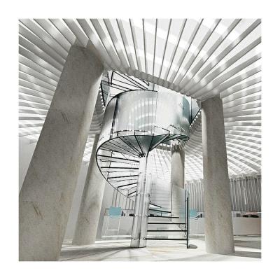 China Factory sale outdoor steel stairs spiral curve stair glass for sale