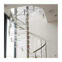 China Factory price cast stairs glass spiral stair with cover for sale