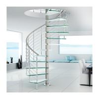 China Factory price cast stairs glass spiral stair with cover for sale