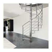 China Apartment rounded stairs design tempered glass tread spiral stair for sale