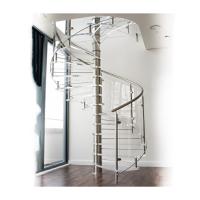 China China factory bent tube railing stairs glass spiral stair case for sale