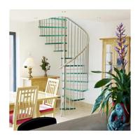 China Apartment stainless steel circle stairs europe modern glass spiral stair for sale