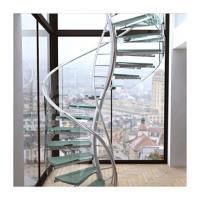 China Factory indoor prefabricated stairs tempered glass spiral stair manufacture for sale