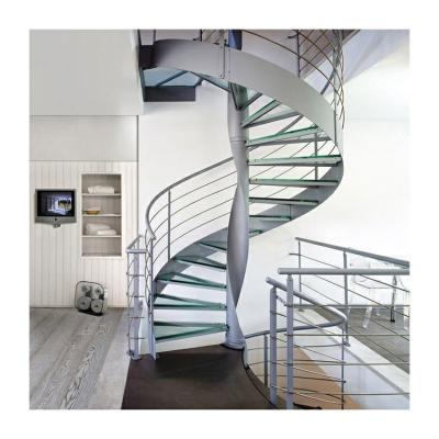 China General direct sales interior stairs indoor glass spiral stair for sale