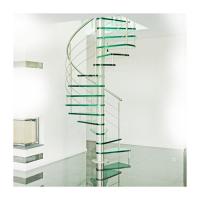 China Factory direct modern small space stairs spiral stair glass for sale