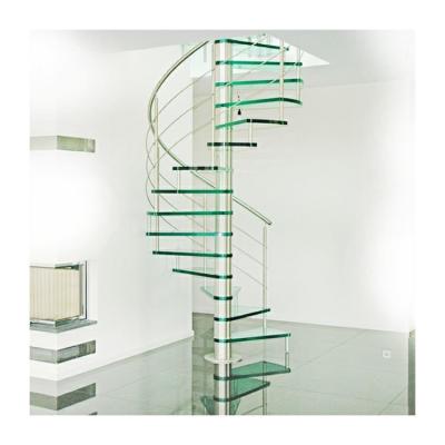 China Factory direct modern small space stairs spiral stair glass for sale